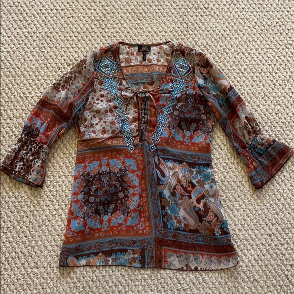 Faith | Tops | Faith Paisley And Floral Sheer Tunic | Poshmark